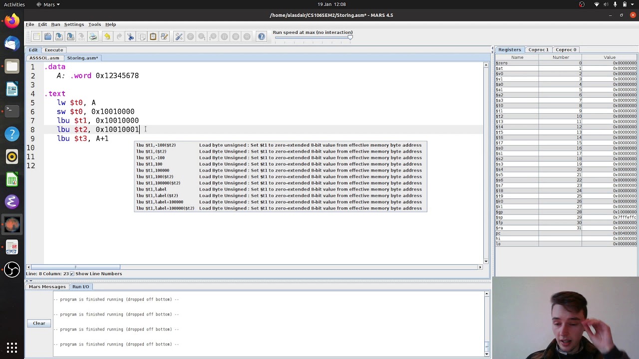Loading and storing instructions part 2 - YouTube