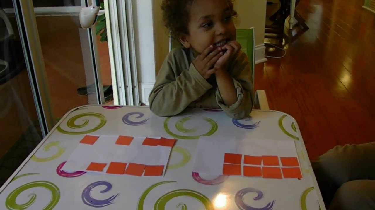 Piaget Conservation Task - Area, age 3 - YouTube
