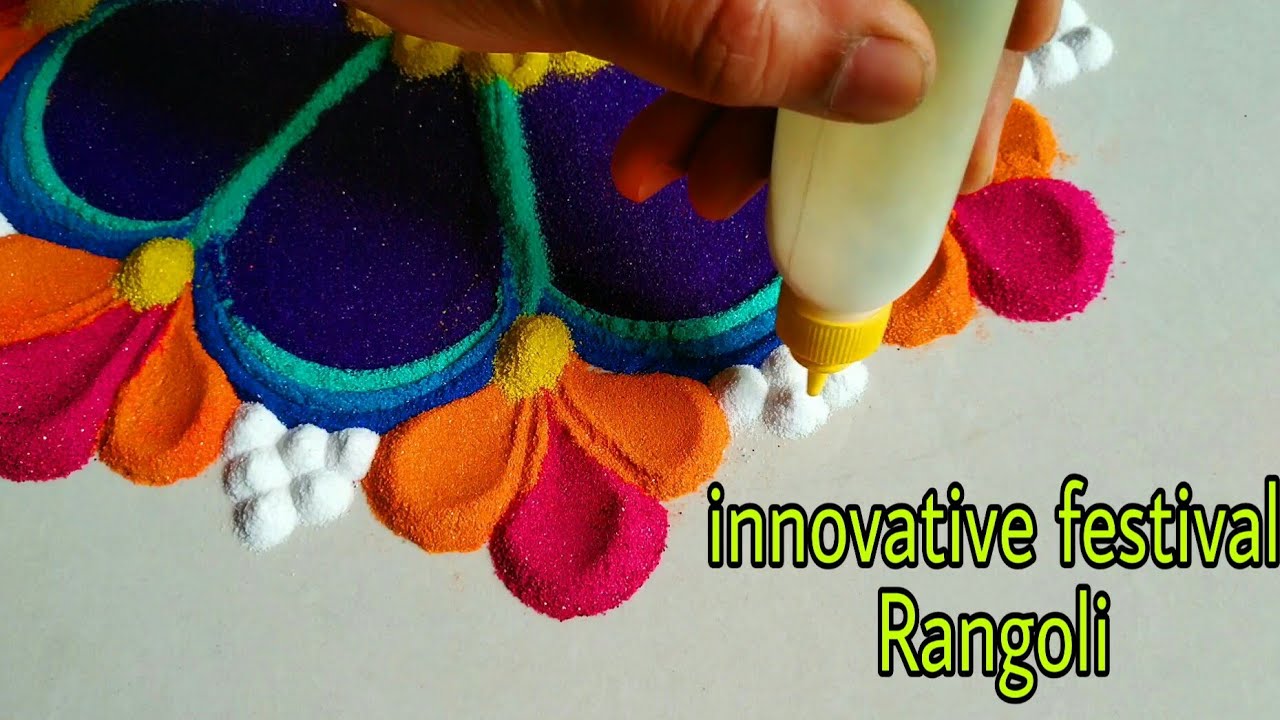 Innovative festival rangoli design/hanuman jayanti rangoli designs ...