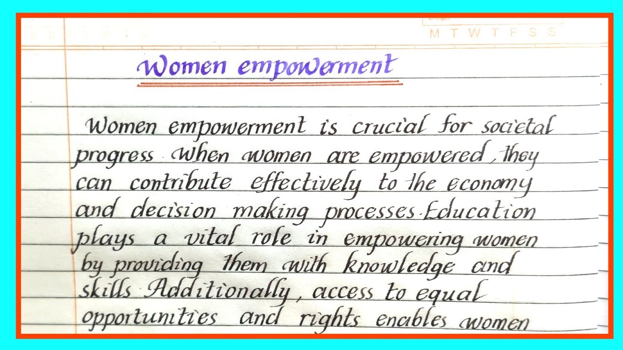 Women Empowerment Paragraph Writing #learnessayspeech - YouTube