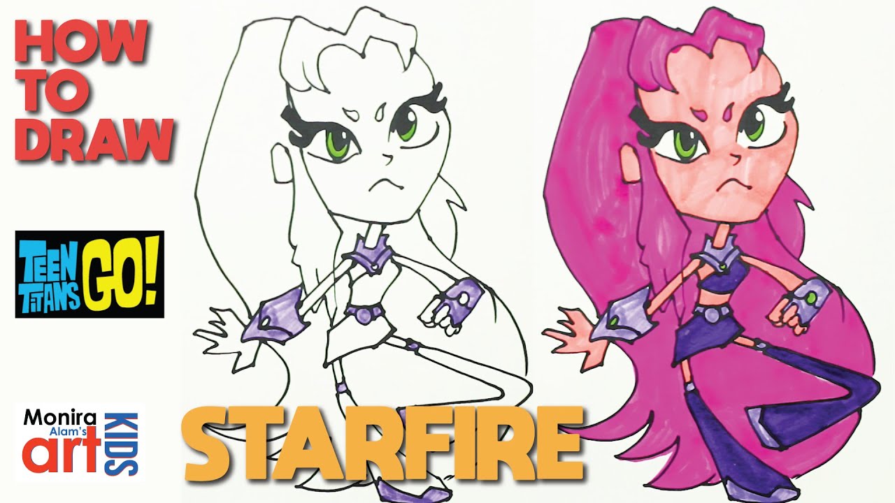 How To Draw Starfire From Teen Titans Go! - YouTube