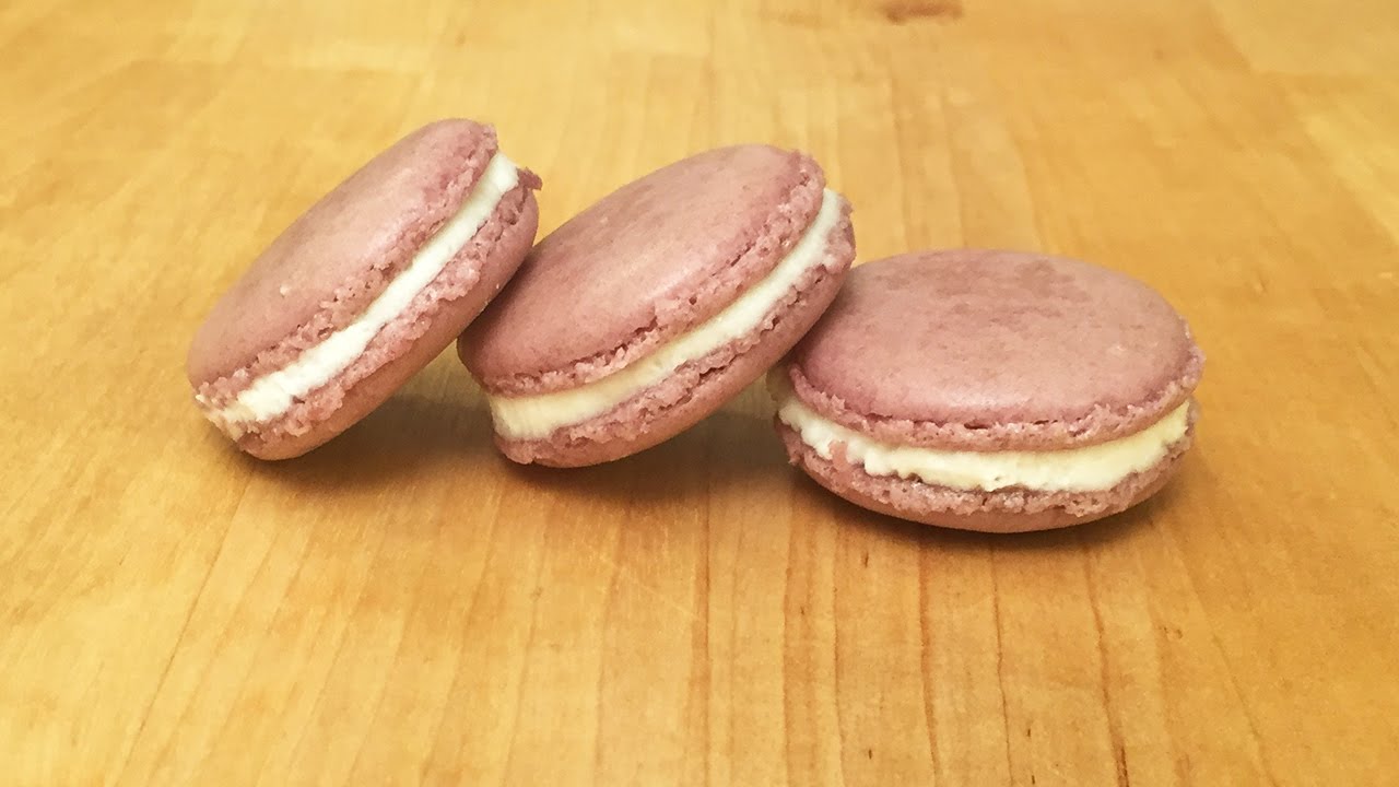 Mascarpone filled Purple Macarons - Cheeky Crumbs - YouTube