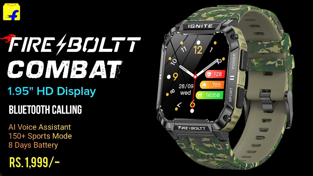Fire Boltt Combat Smartwatch | 1.95- HD Display | BT Calling | 150 ...