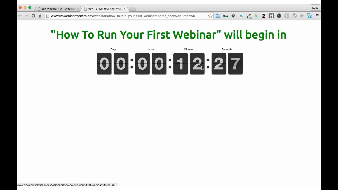 Setting up the webinar countdown page in WP WebinarSystem - WordPress ...