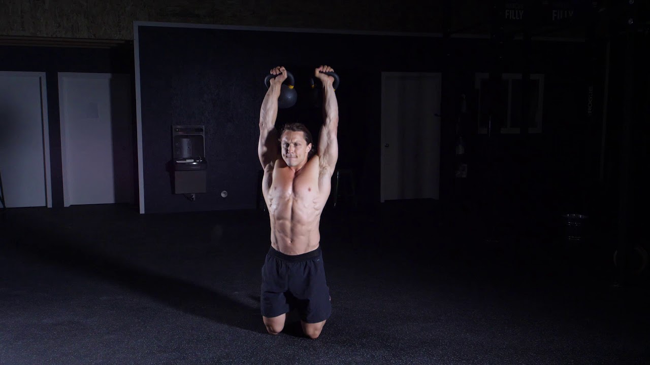 Tall Kneeling Kettlebell Push Press - YouTube