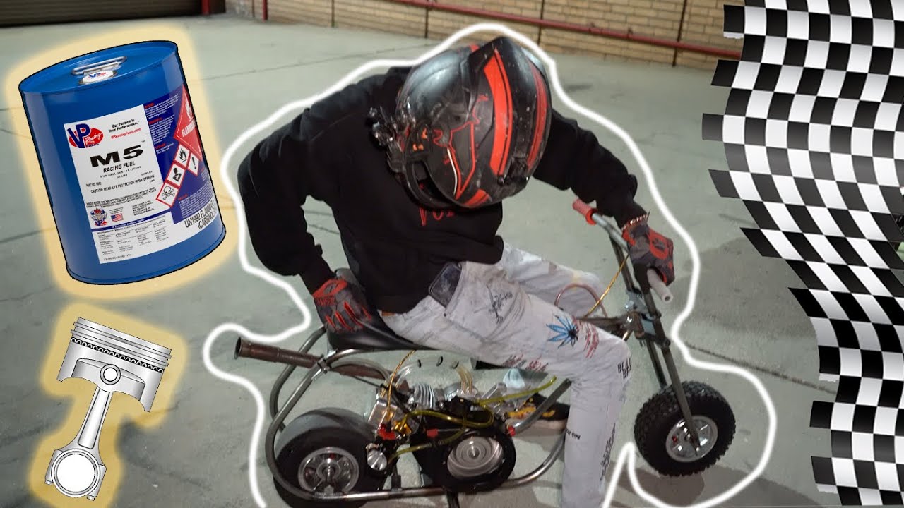PUTTING MY MINI BIKE ON (M5) METHANOL RACE GAS - YouTube
