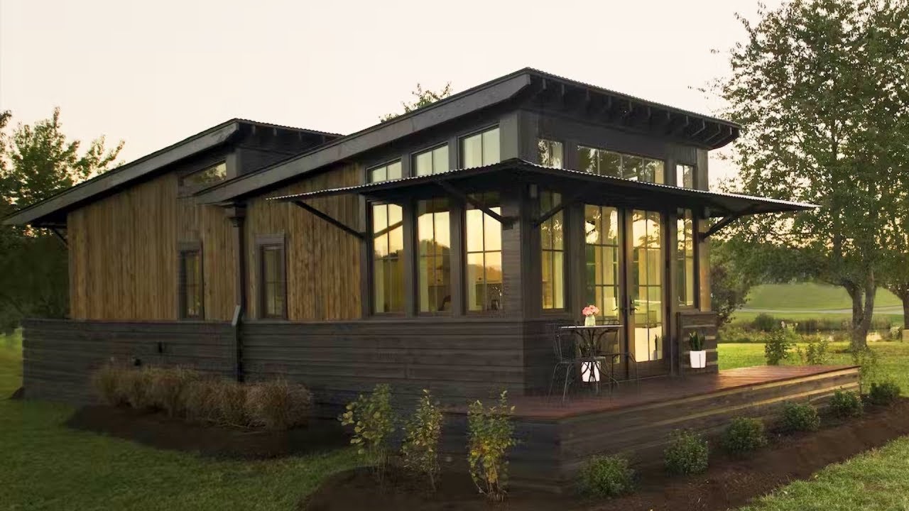 Rustic Stunning Saltbox Tiny Home by Clayton Tiny Homes - YouTube
