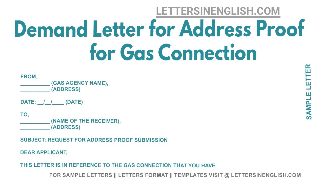 Demand Letter For Address Proof For Gas Connection - YouTube