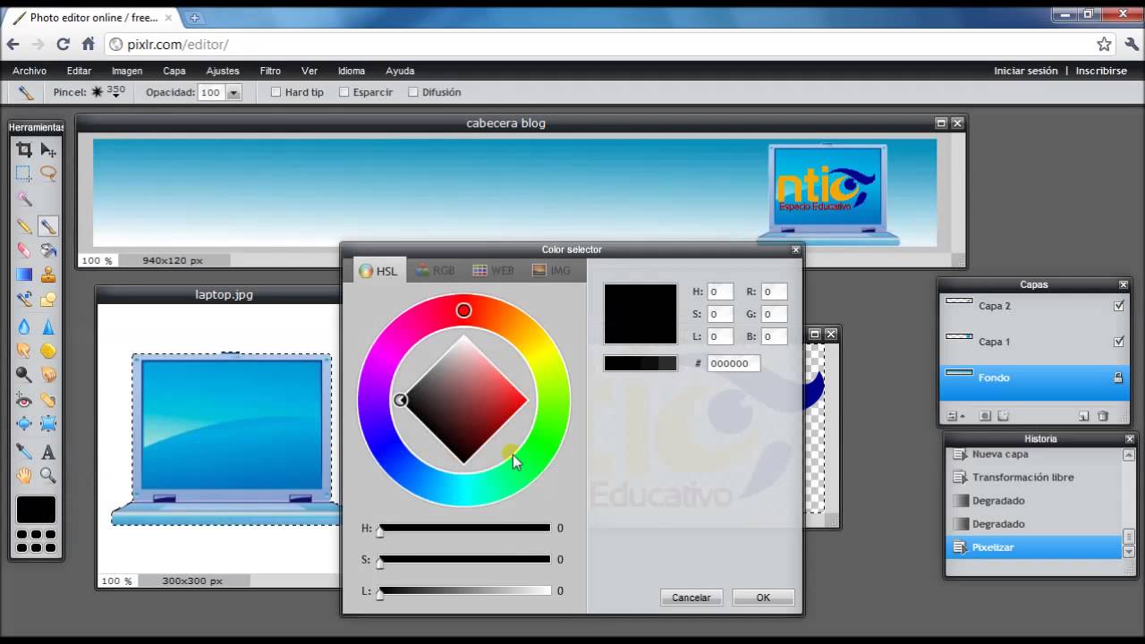 Tutorial cómo modificar una imagen en linea - YouTube