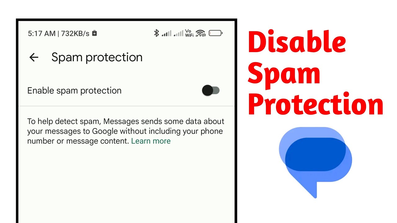 how to disable spam protection in google messages app | turn off spam ...