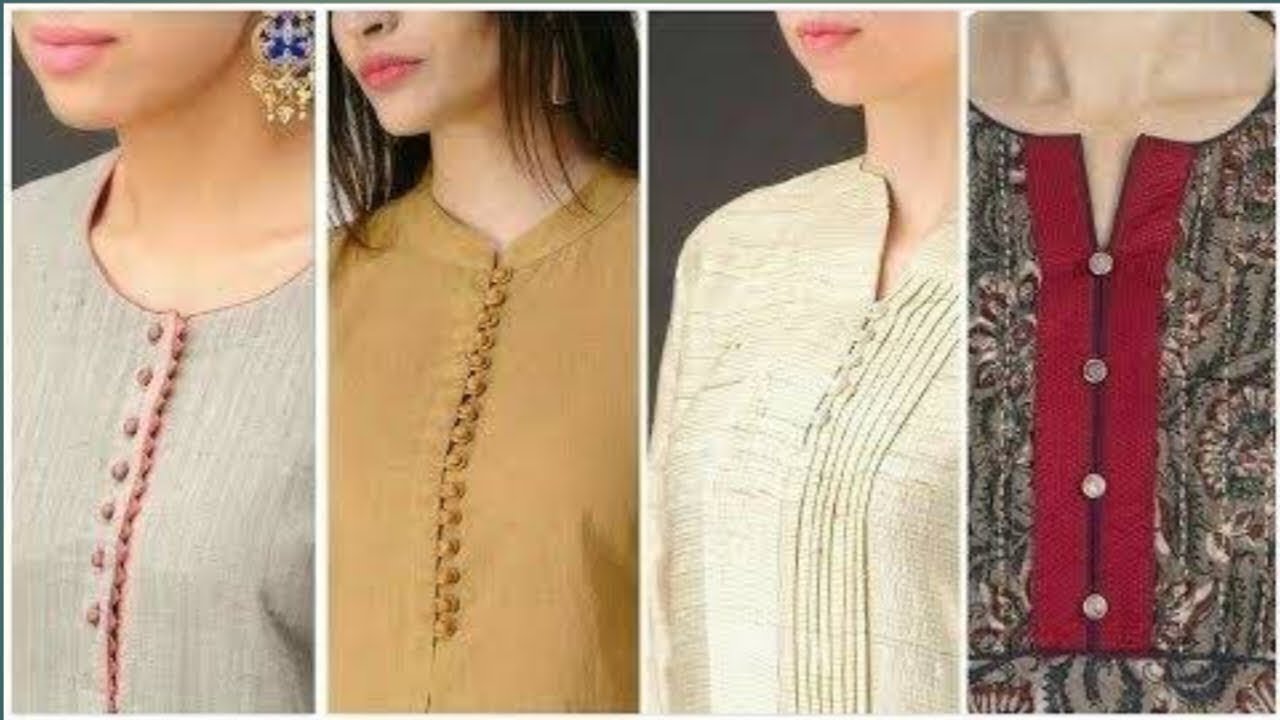 very stylish neck design with buttons/button neck design 2024/gale ke ...