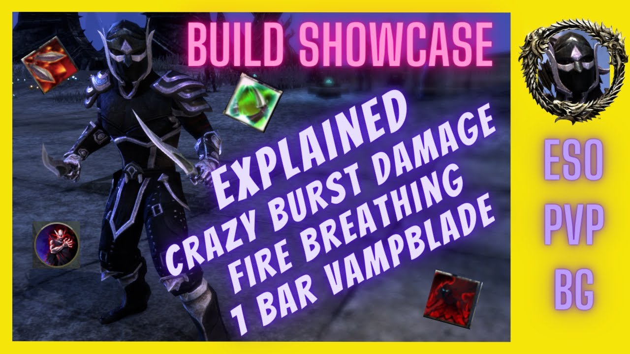 🛠️Build Showcase: Vampire Nightblade PVP 1 Bar ⚔️Crazy Burst Damage⚔️ ...