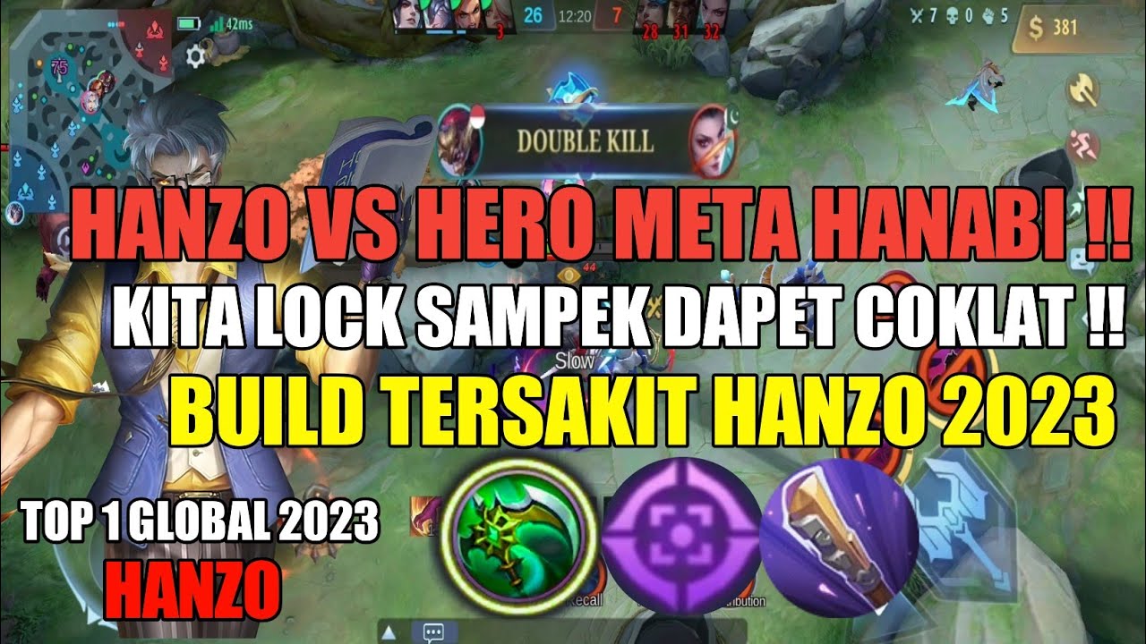 HANABI LAGI META"NYA DI RANK KITA LOCK SAMPEK COKLAT' BUILD HANZO ...