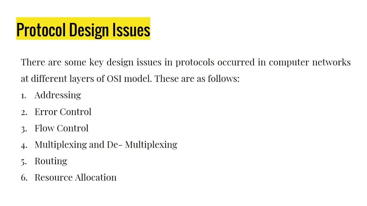 Protocols Functions And Syntax Of Protocols Protocol Design Issues 1914