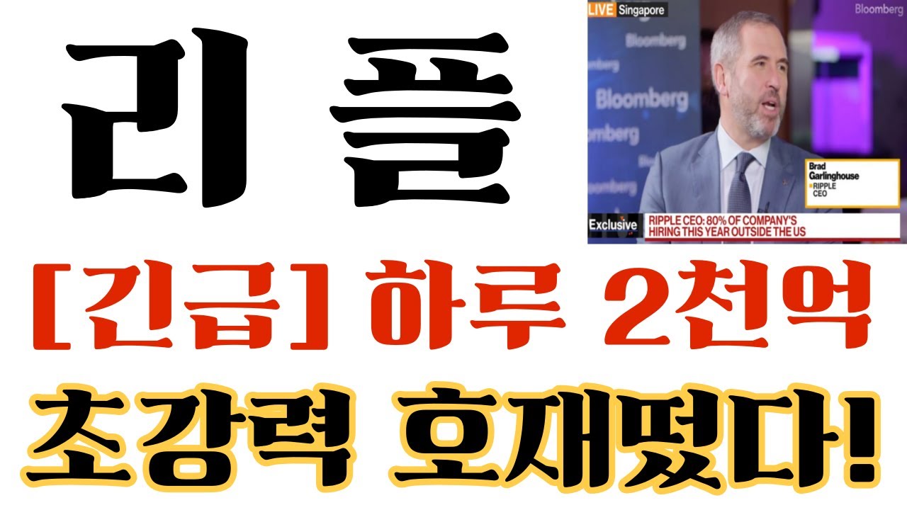 리플 코인 하루 2천억 초강력 호재 떴다 리플ceo 갈링하우스 긴급속보 강력폭등 시작 될 이유 리플목표가 리플호재 리플전망 리플코인목표가 리플코인호재