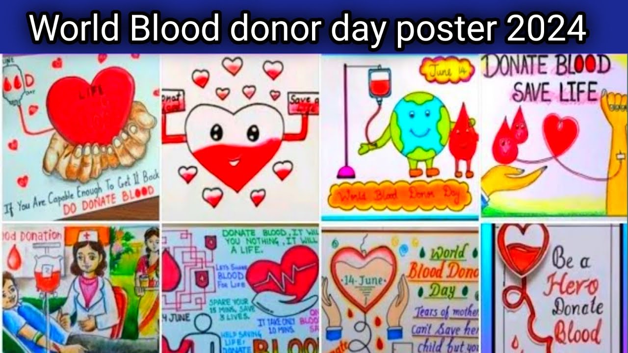 World blood donar day drawing // How to draw blood donation day poster ...