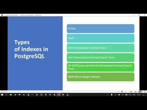 PostgreSQL : PostgreSQL Indexes - YouTube
