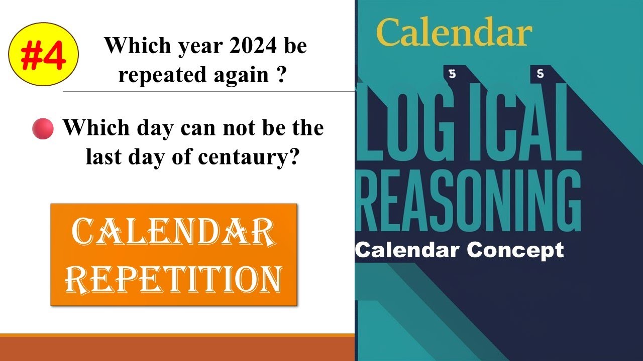 Calendar Concept (Part4) Logical Reasoning🔴Calendar Repetition #study ...
