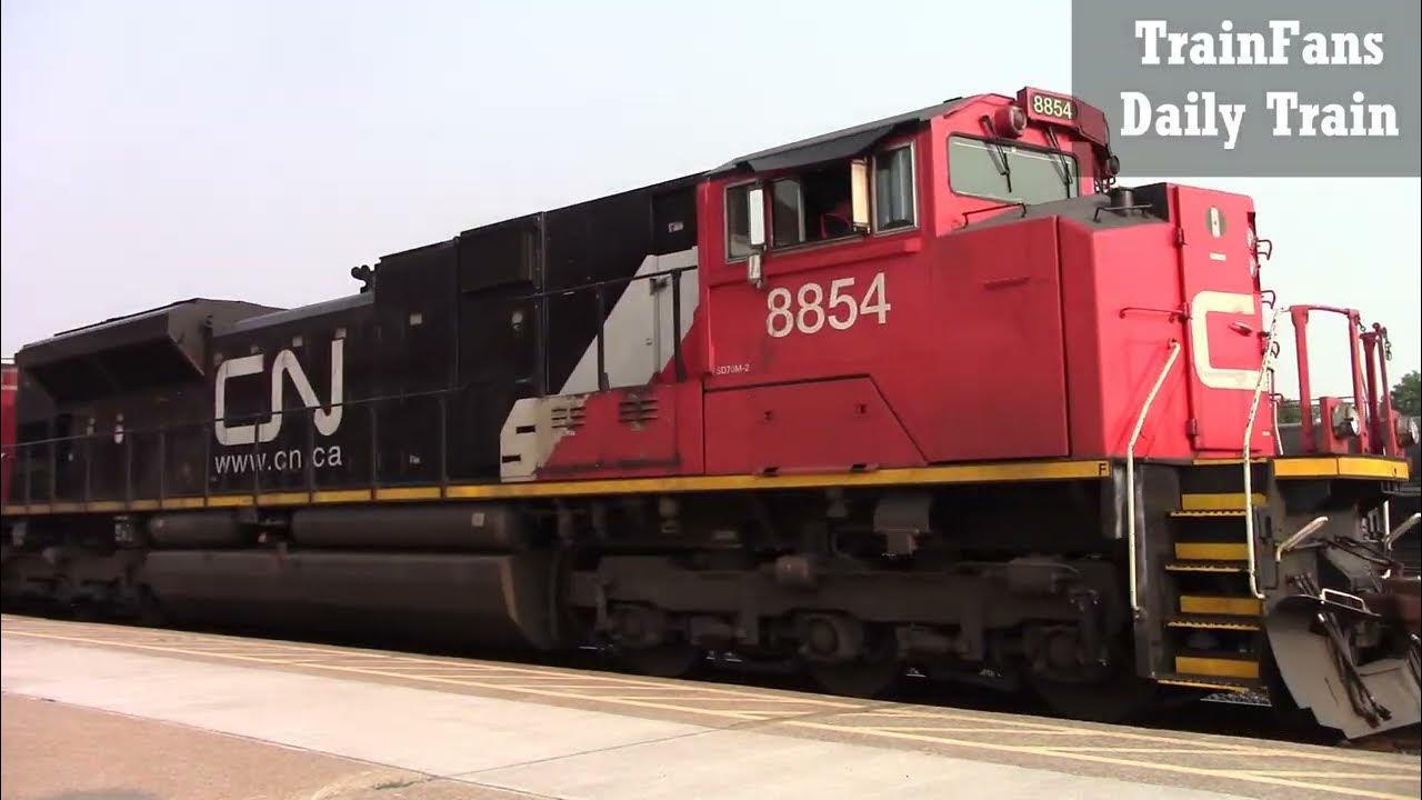 Manifest Train CN A491 CN 8854 & CN 8888 Locomotives Sarnia Ontario - YouTube
