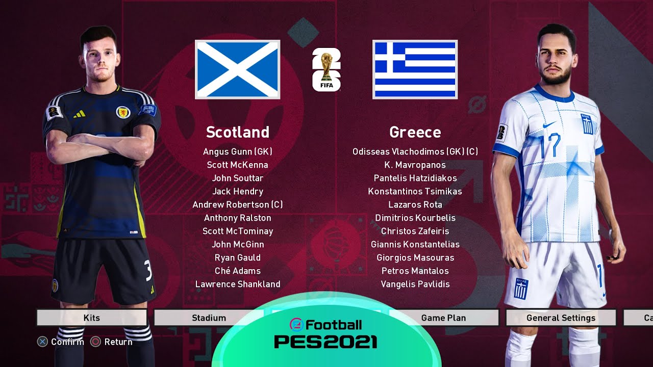 PES 21 - Scotland vs Greece - FIFA WORLD CUP 2026 QUALIFICATIONS Match ...