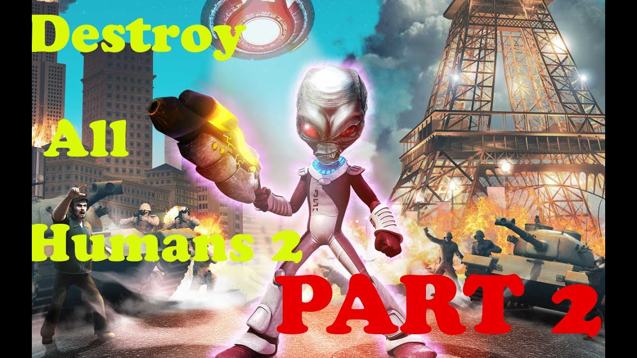 Destroy All Humans 2 Split Screen Playthrough part 2 - Making Things ...