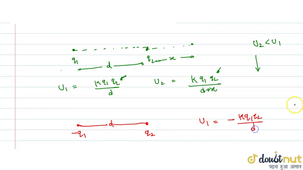 When the separation between two charges is increased, the electric ...