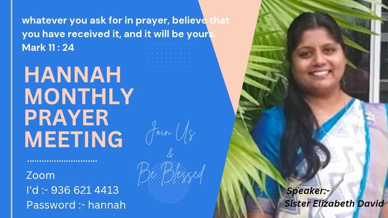 Hannah Monthly Prayer Meeting - YouTube
