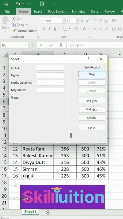 Activate Automatic Data Entry Form In Excel Excel Data Entry Tricks Shorts Exceltricks