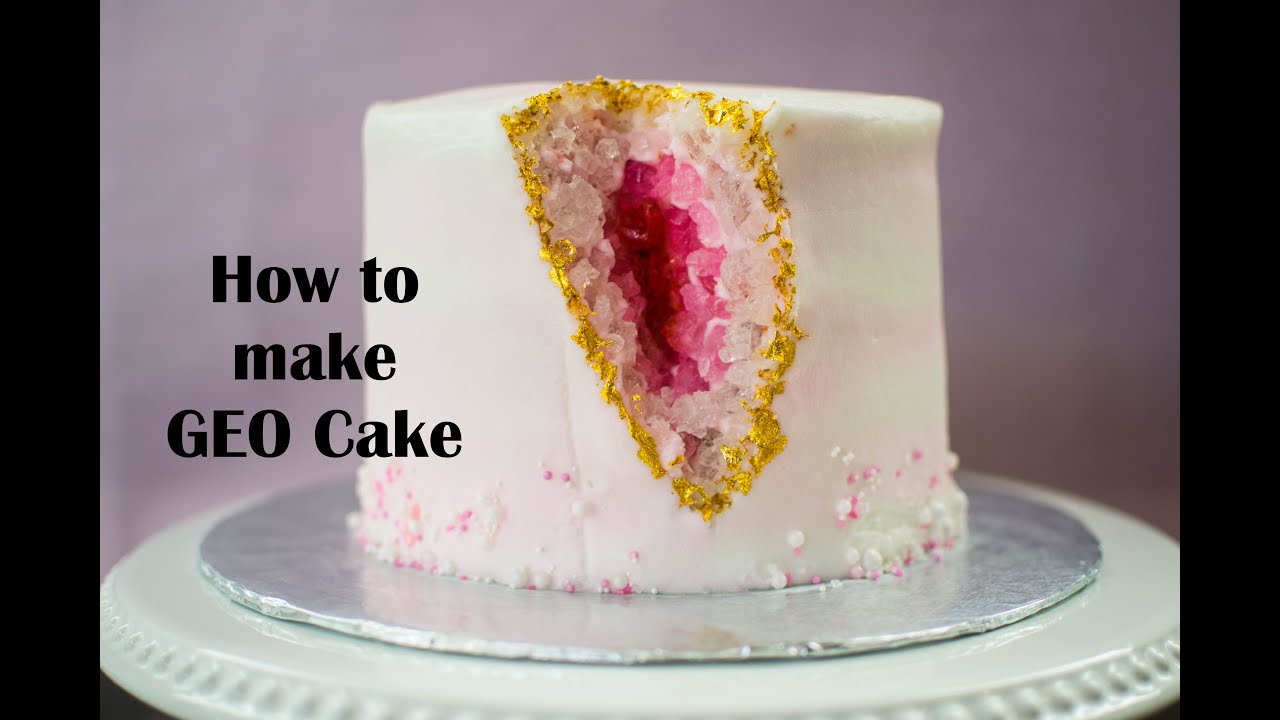 GEODE Cake tutorial - simple and easy way of making geode cake using ...