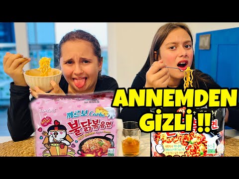 ANNEMDEN GİZLİ KORE NOODLE YAPTIK(BULDAK)