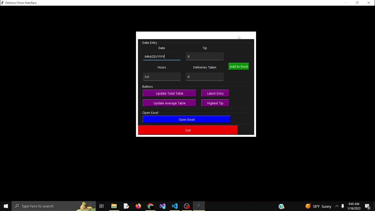 Python Project Showcase - Delivery Driver Interface ( using tkinter and classes) - YouTube