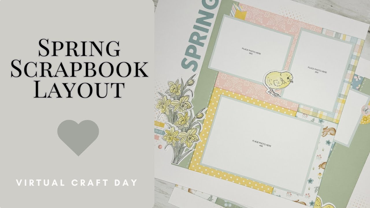 Spring Scrapbook Layout | Virtual Craft Day - YouTube