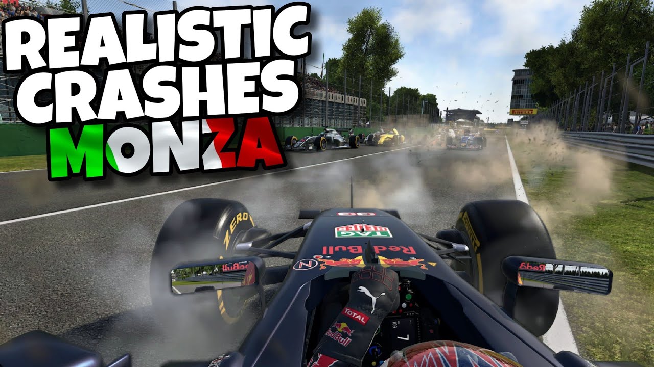 REALISTIC F1 CRASHES MONZA! - YouTube