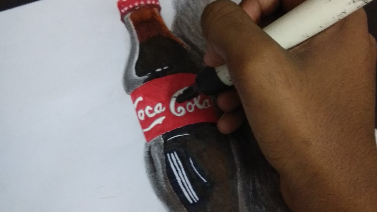 How to draw 3d Coca-Cola bottle step by step easy /How to draw 3d Coca ...