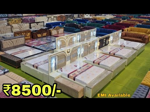 CHEAPEST FURNITURE MARKET DELHI🔥,Double Bed 6000, 5 seater sofa 6500, Almirah 2200, Furniture Market