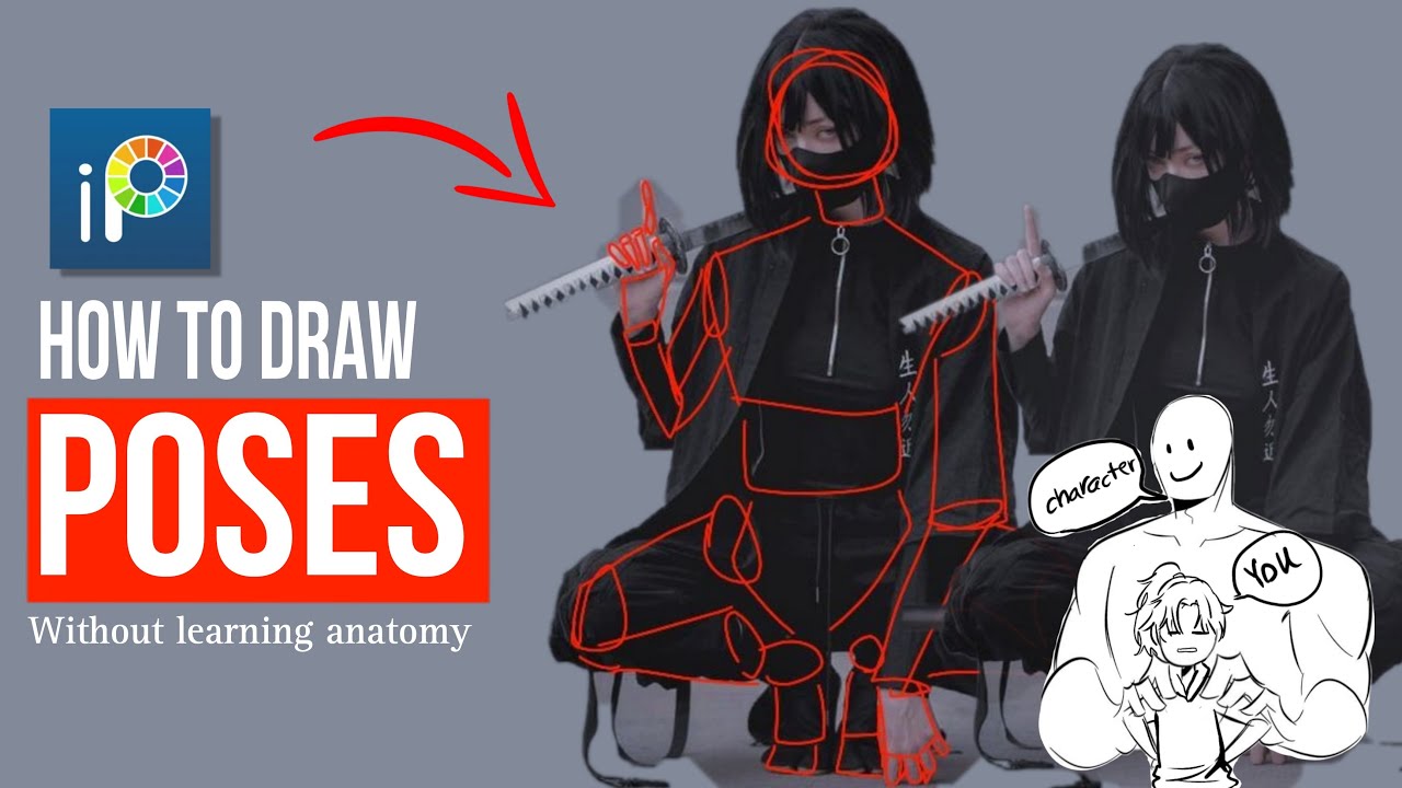 How to: Sketching Dynamic Poses / My Full Drawing Process with References [Ibispaint] - YouTube