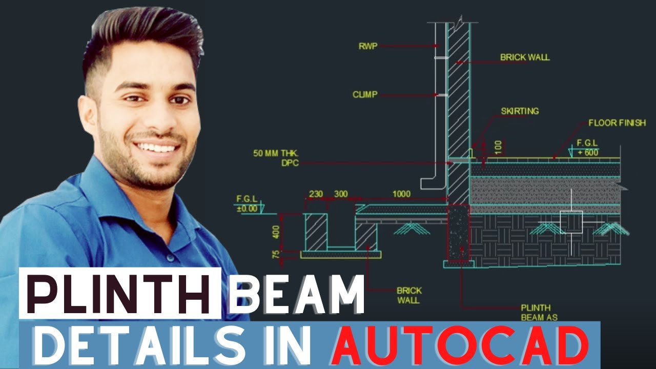 Plinth Beam Protection Design in AutoCAD, AutoCAD Advance Detailing ...