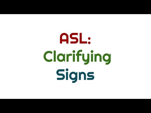 How to Sign ASL: Clarifying Signs - YouTube