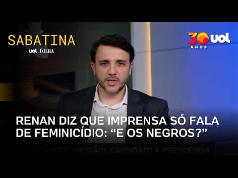 Renan Santos diz que imprensa só fala de feminicídio: 'E os negros, esqueceram?'