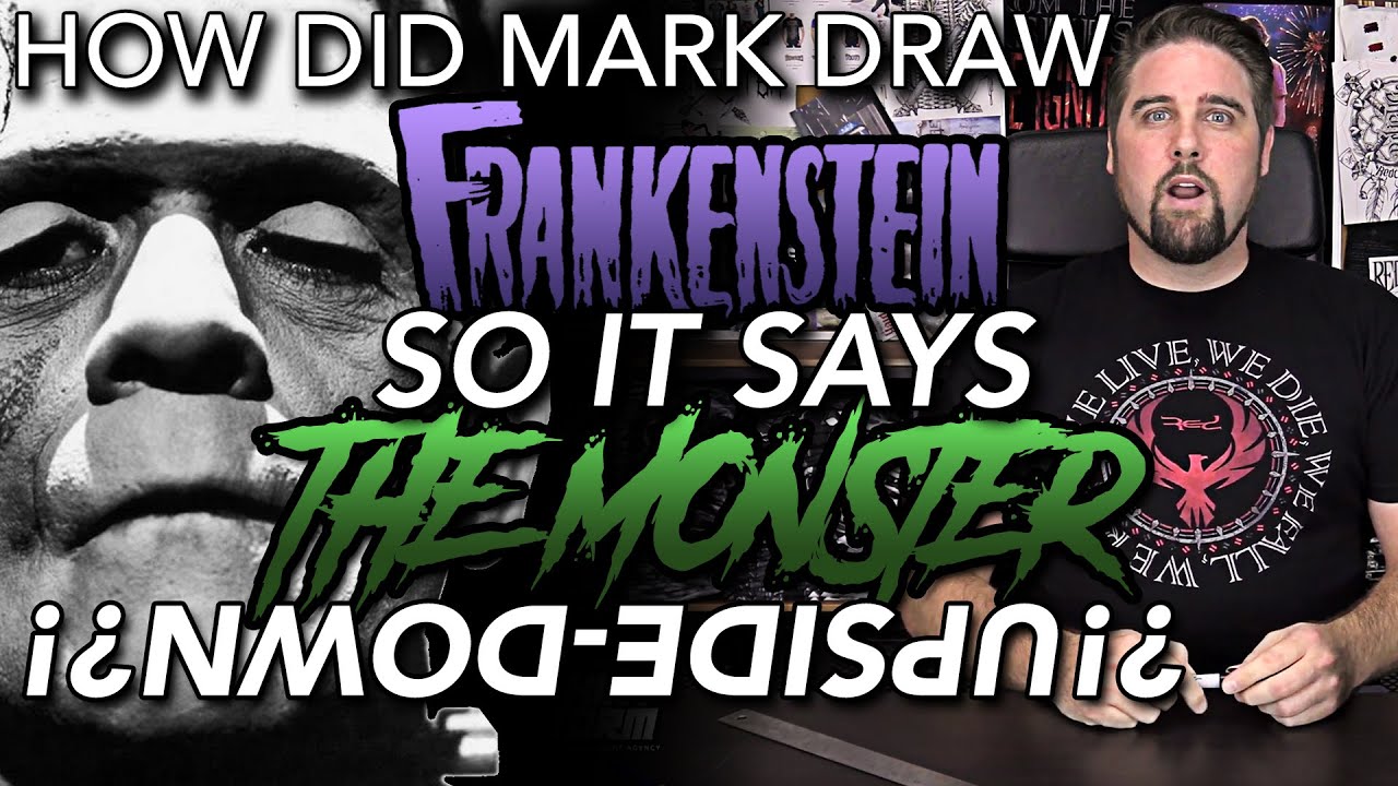 CRAZY ART ! How to draw Frankenstein so it says The Monster upside-down ...