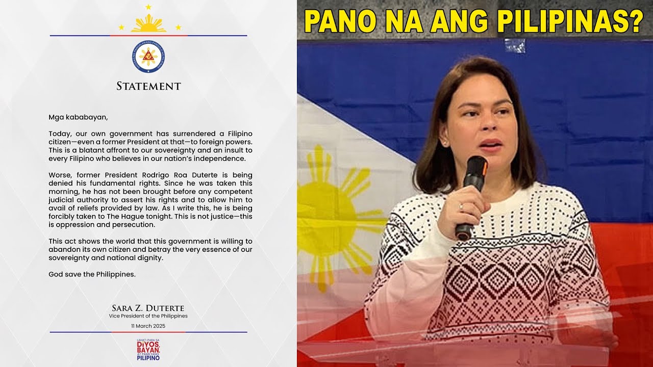 STATEMENT March 11, 2025 God save the Philippines. SARA Z. DUTERTE Vice ...