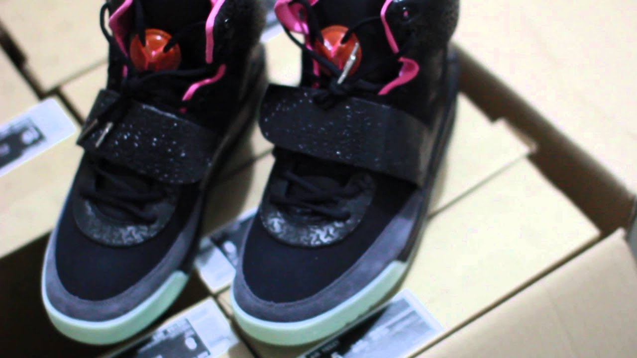 Nike Air Yeezy One Black Pink Glo In Dark - YouTube