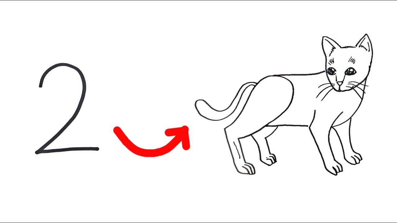 How to Turn Number 2 into Art Easy & Fun Drawing for Beginners - YouTube