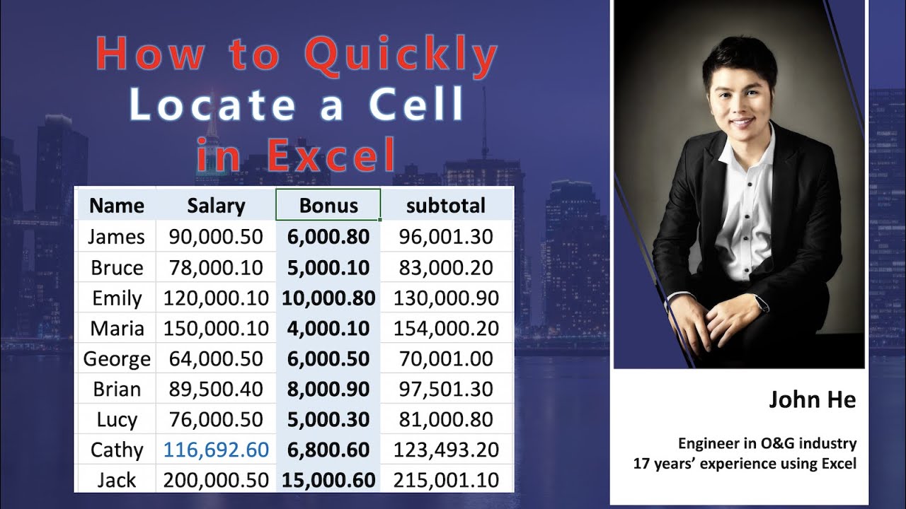 Excel | Locate a cell quickly | How to? - YouTube