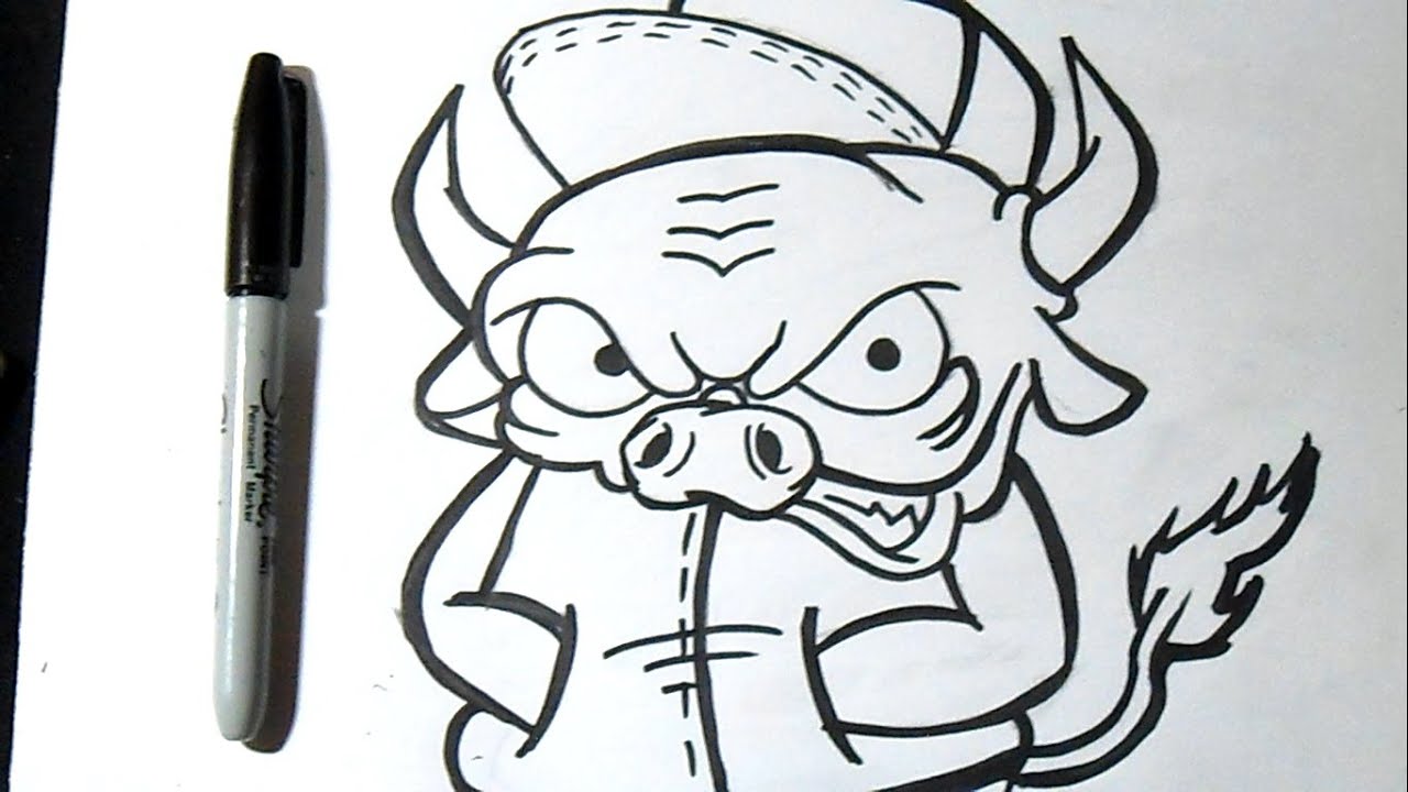 Cómo dibujar un Toro Graffiti - YouTube