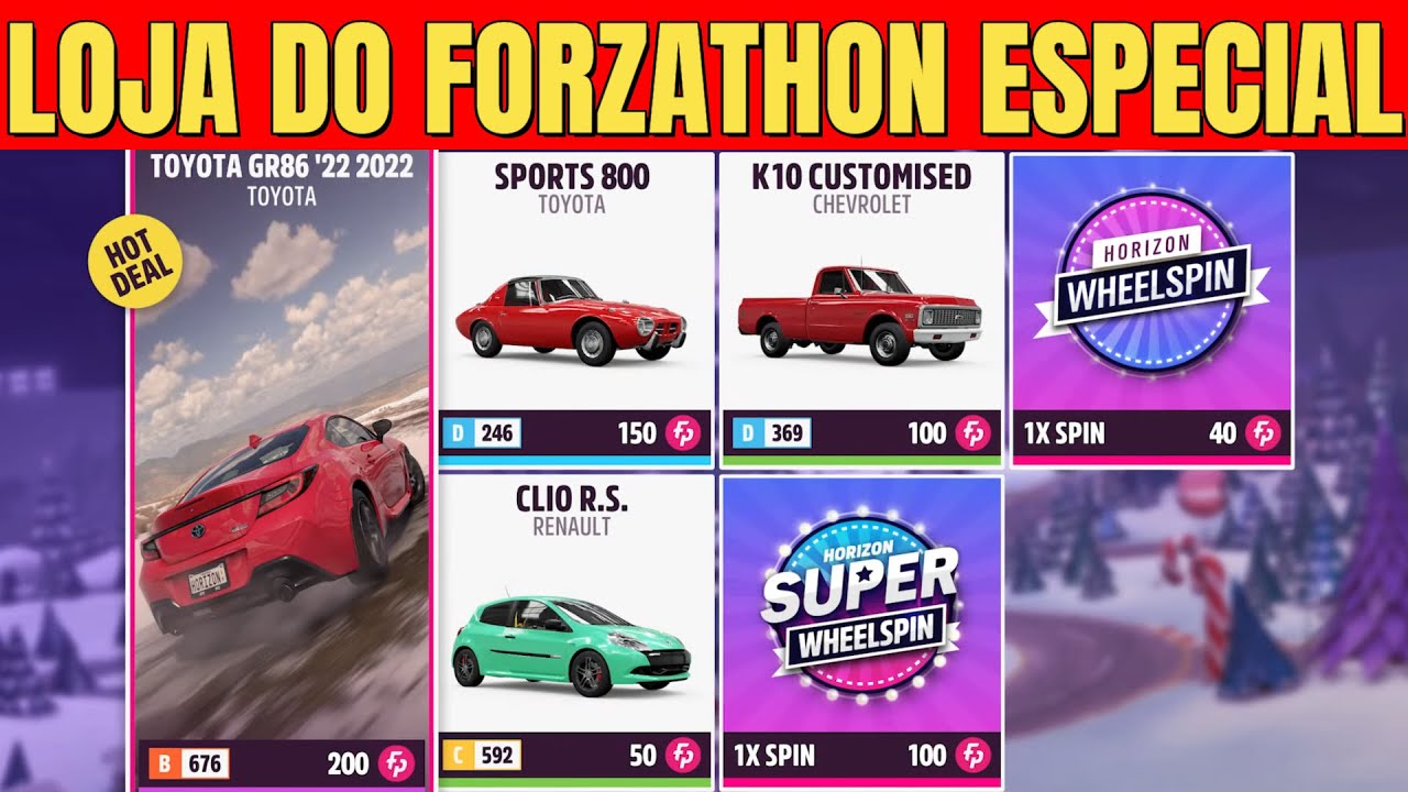 LOJA DO FORZATHON ESPECIAL DE ANO NOVO FORZA HORIZON 5! - YouTube