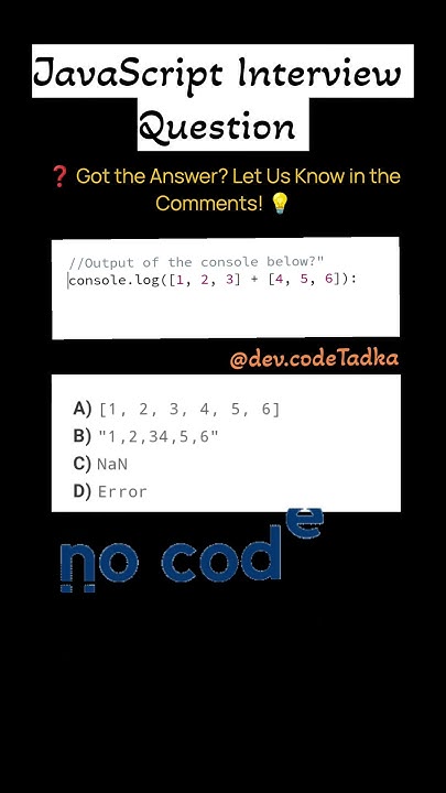#016 Javascript Interview Questions | Code Tadka #javascriptinterview #es6 #coding - YouTube