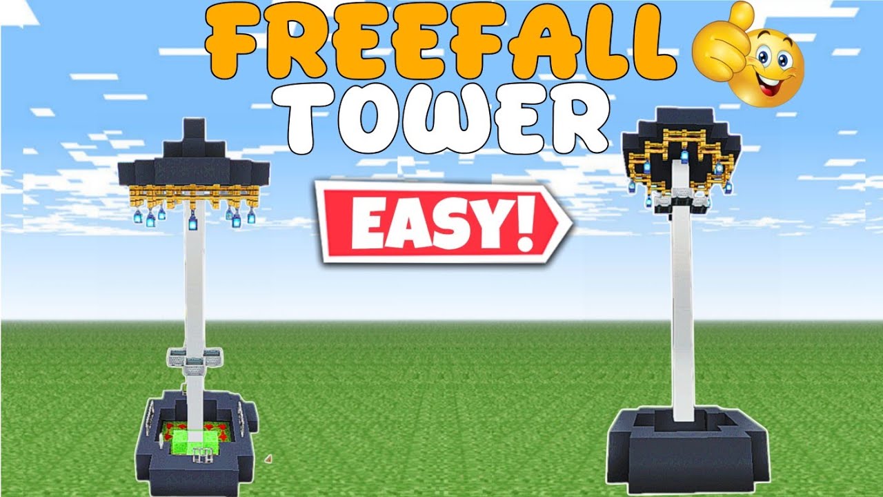 Working Freefall Tower In Minecraft 🎢 | Tutorial - YouTube