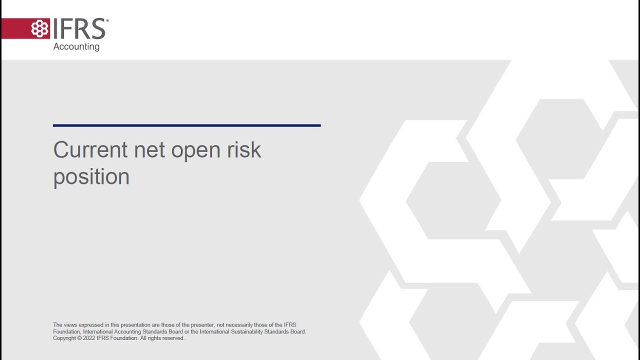 Dynamic Risk Management webcast 3 of 8: Current net open risk position ...
