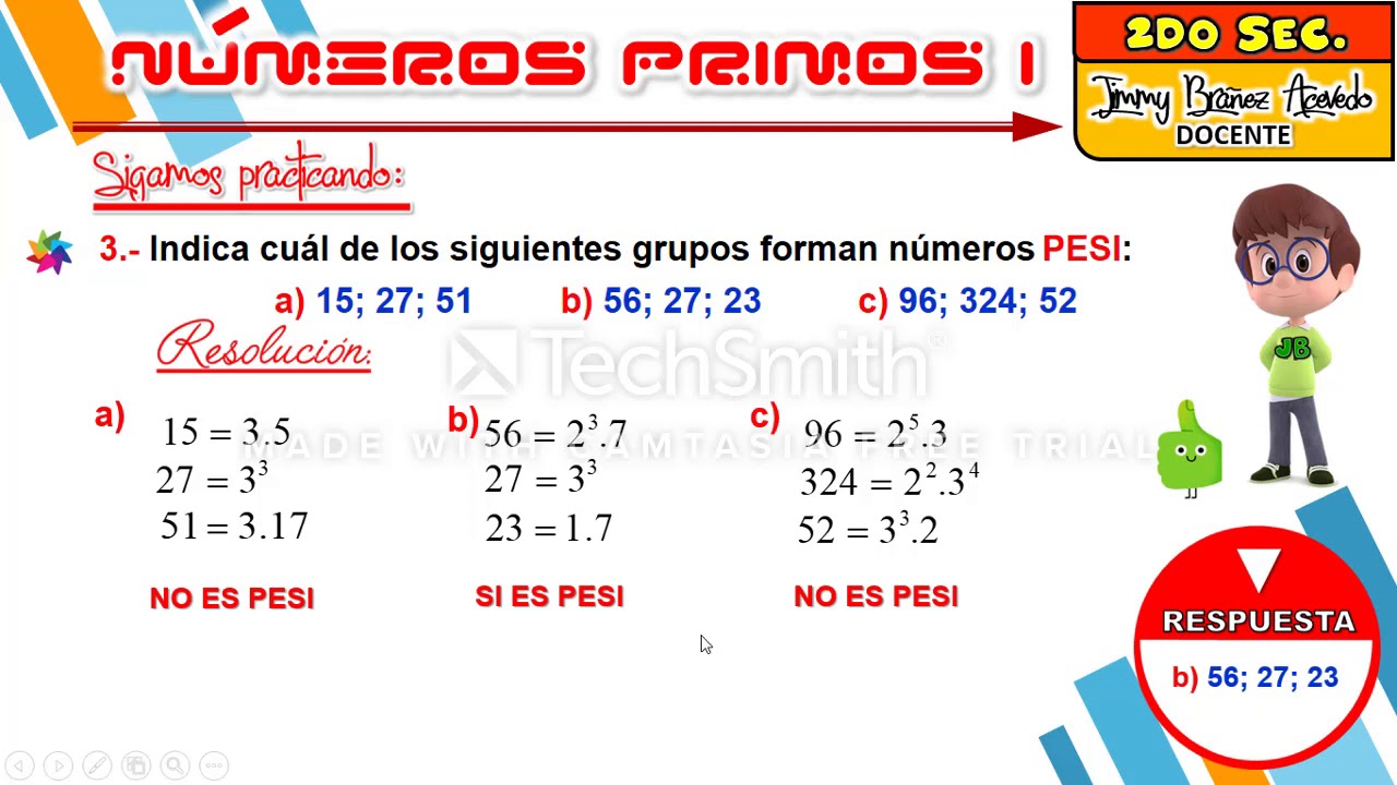 NÚMEROS PRIMOS I 2DA PARTE 2º SECUNDARIA - YouTube